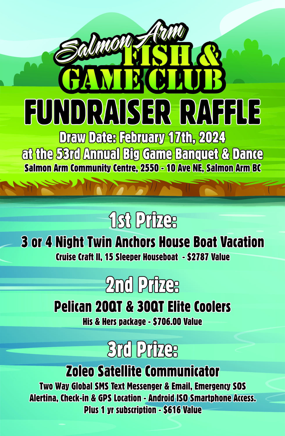 SAFG Houseboat Raffle | Salmon Arm Fish and Game Club